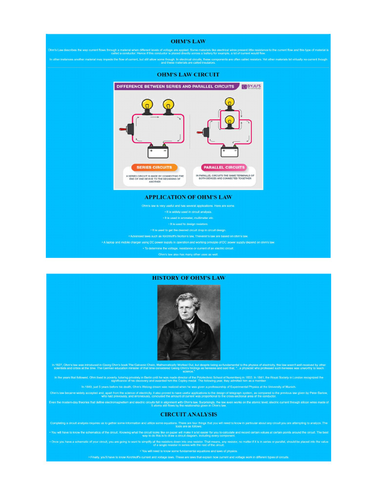Understanding Ohm's Law and Circuits | PDF | Electrical Network ...