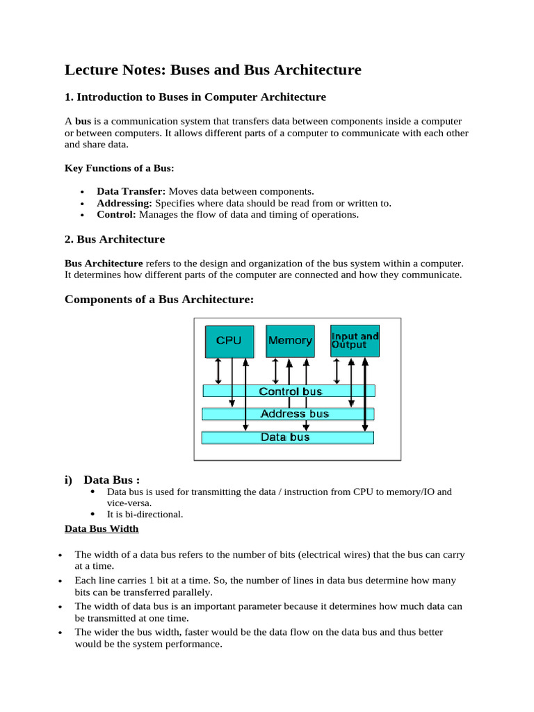 Overview of Bus Architecture Types | PDF | Computer Data Storage | Usb