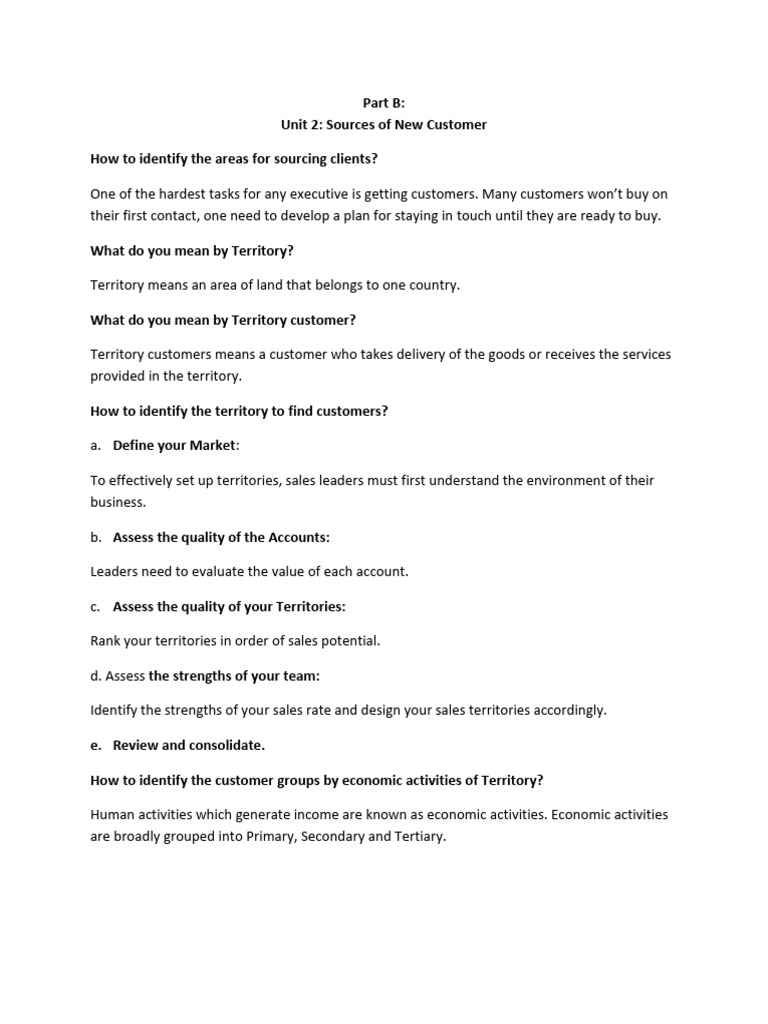 Unit 2 Sources of New Customers | PDF | Sales | Microfinance