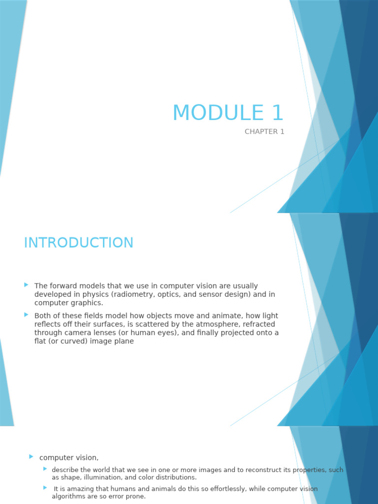 Module 1 | PDF | Computer Vision | Light