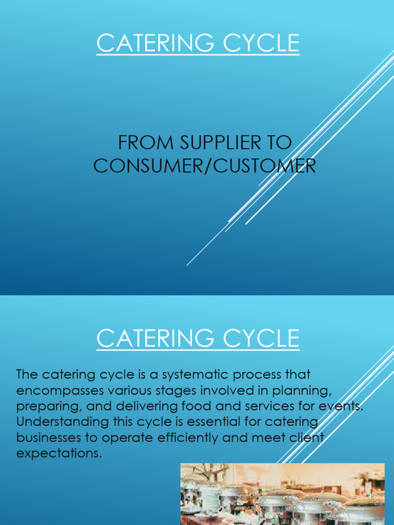 (B) Catering Cycle Food and Beverage Operations | PDF | Menu | Drink