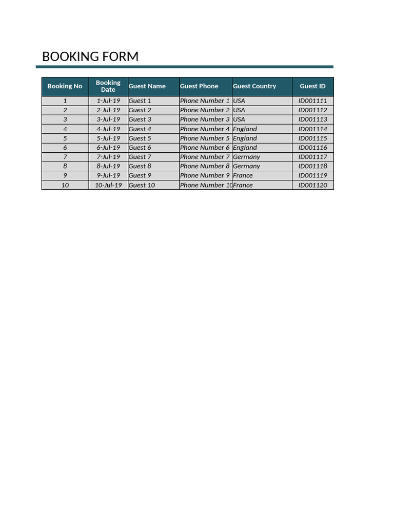 Hotel Reservation Calendar V4 - Model 2 | PDF | Hotel | Hospitality ...