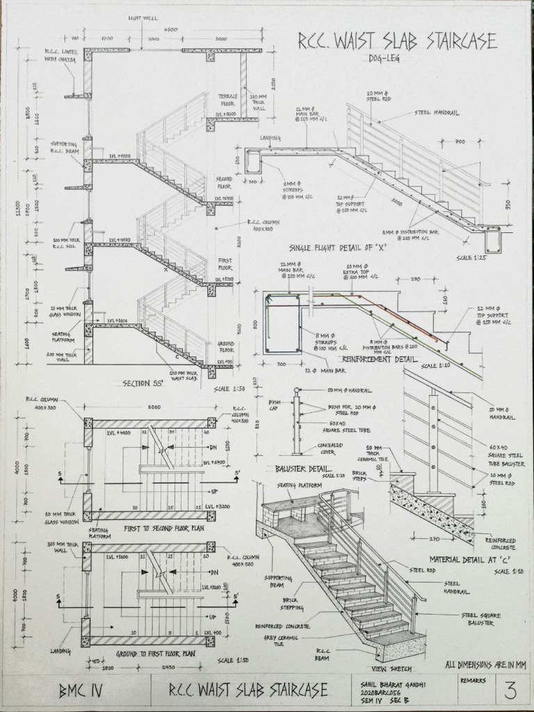 RCC Waist Slab Staircase | PDF