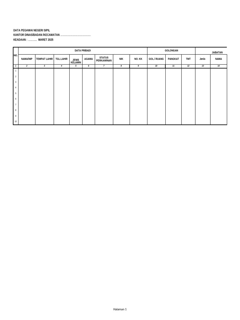Format Data ASN | PDF