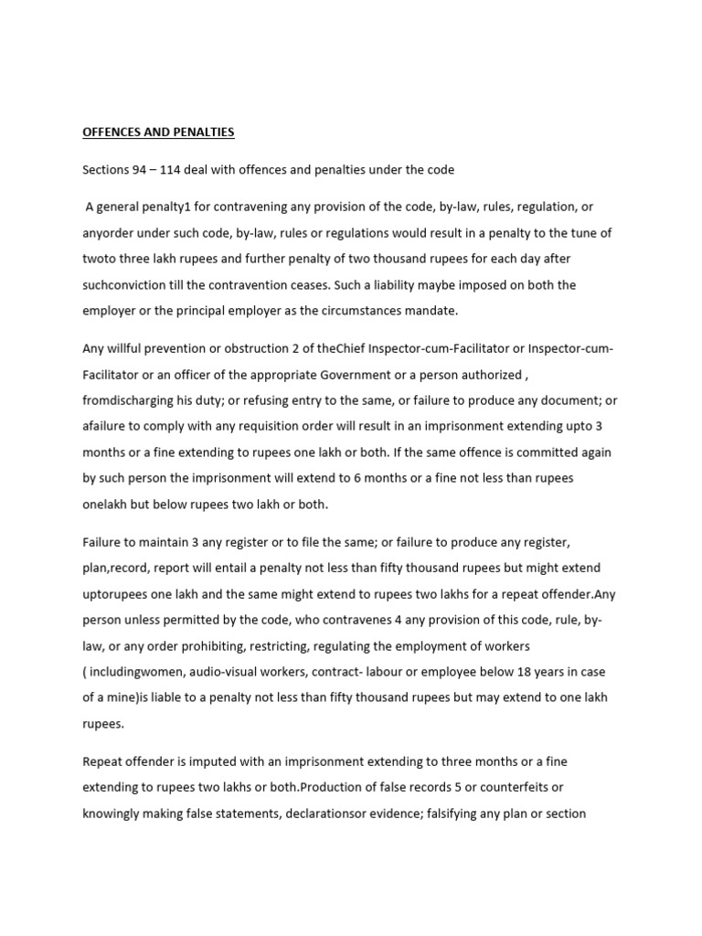 Offence and Penalties Osh | PDF