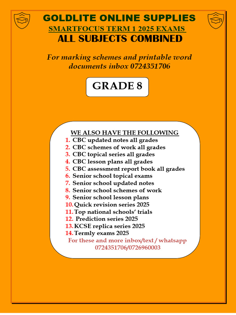 Grade 8 CBC Term 1 Exam Paper 2025 | PDF | Quran | Islam