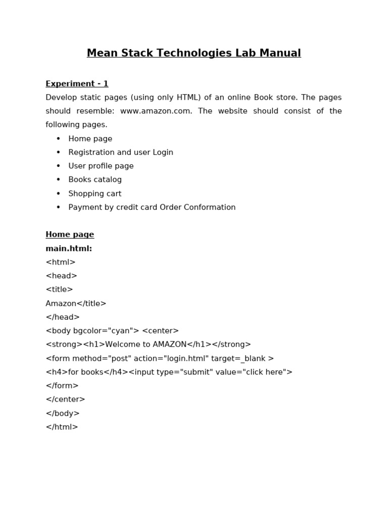 Mean Stack Bookstore Lab Manual | PDF | Software Development | Computing