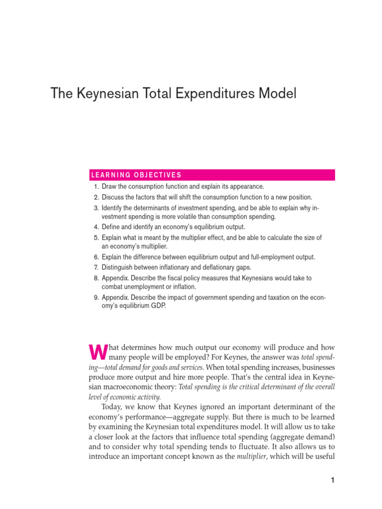 Keynesian Expenditures Model Explained | PDF | Consumption (Economics ...