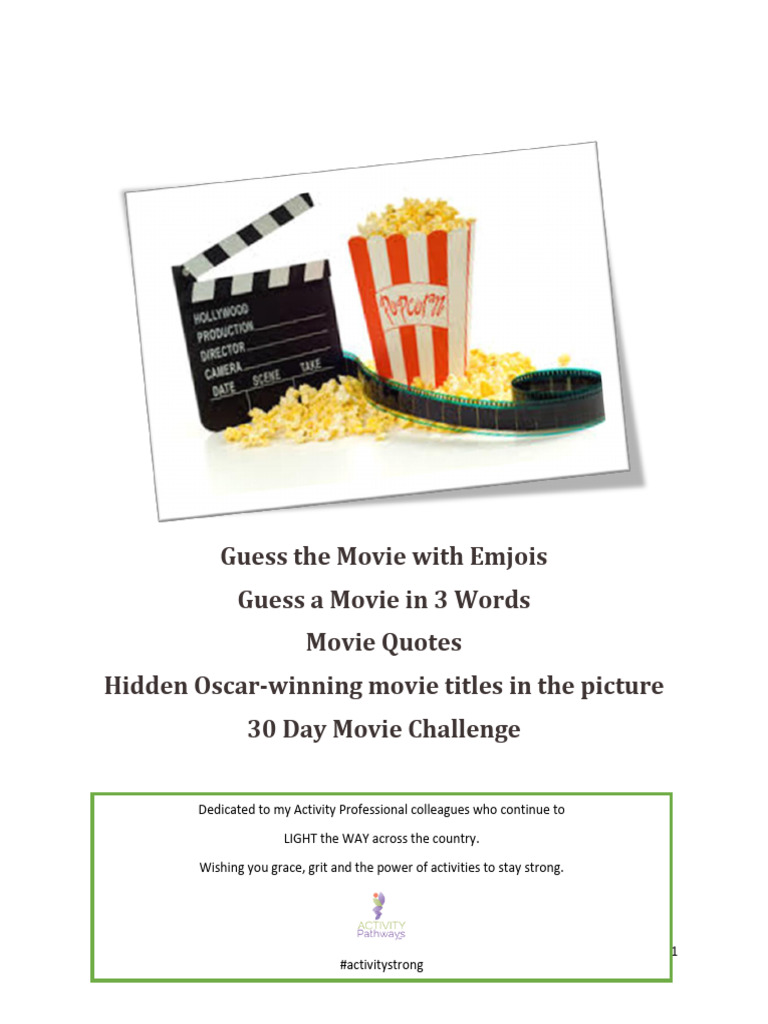 Movie Trivia Challenge Packet | PDF