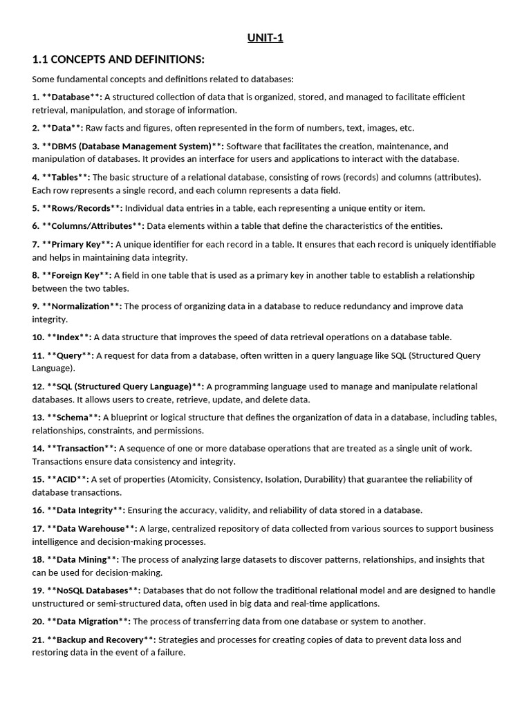 Adm Full Notes | PDF | Relational Database | Databases