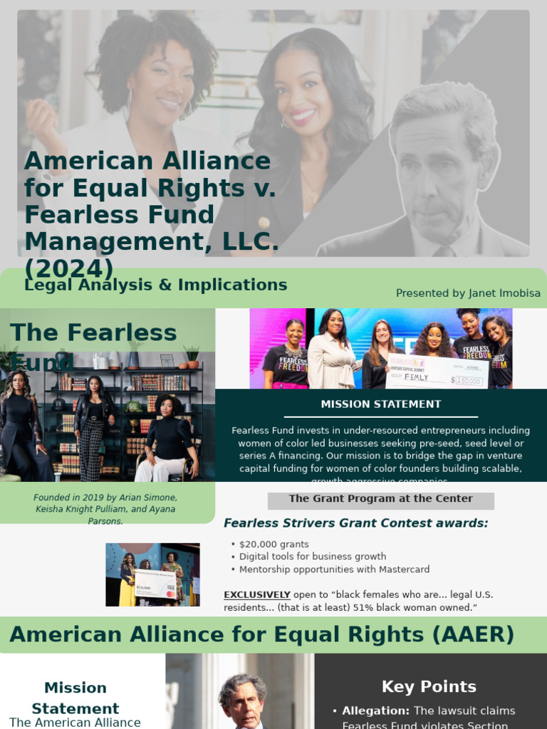 Legal Analysis of AAER v. Fearless Fund | PDF | Lawsuit | Standing (Law)