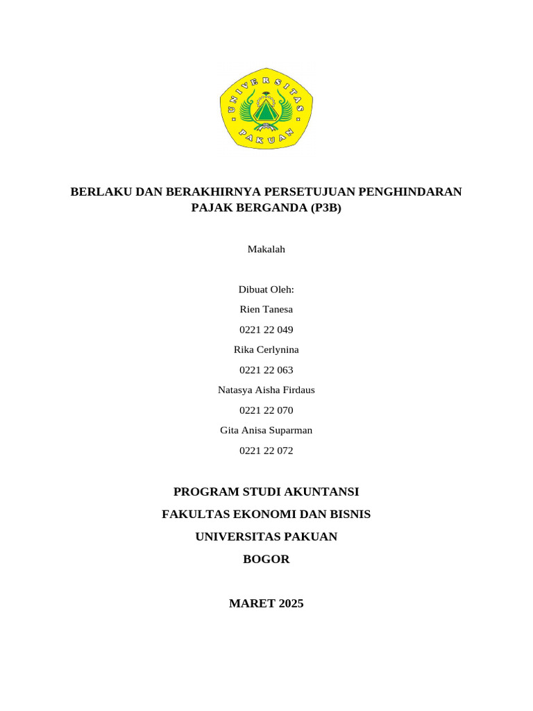 Berlaku dan Berakhirnya P3B Pajak | PDF