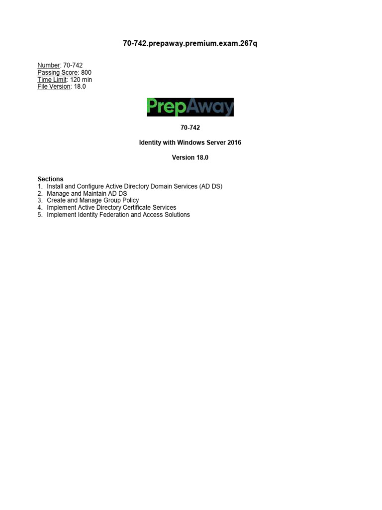 70-742 X | PDF | Active Directory | Group Policy