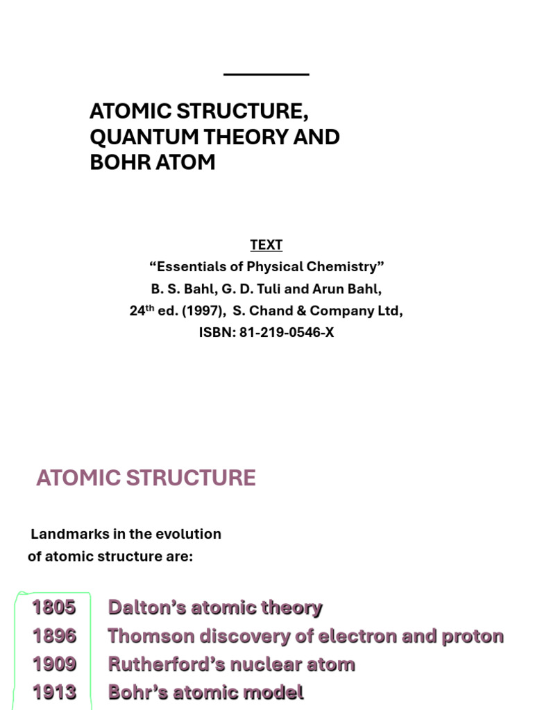 Atomic Structure and Bohr's Model Overview | PDF | Atoms | Atomic Nucleus