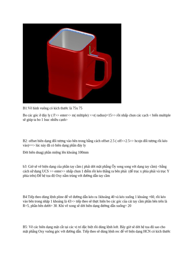 Vẽ ly coffe 3d và các hướng dẫn khác | PDF