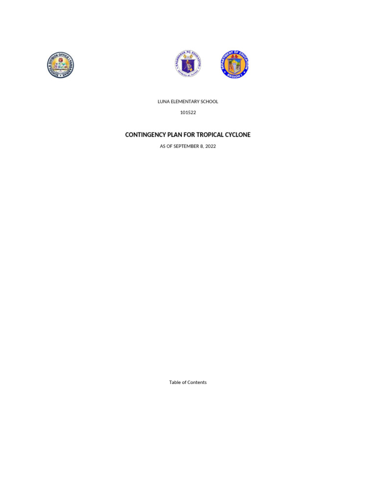 Luna Elementary Typhoon Contingency Plan | PDF | Seasons | Natural ...
