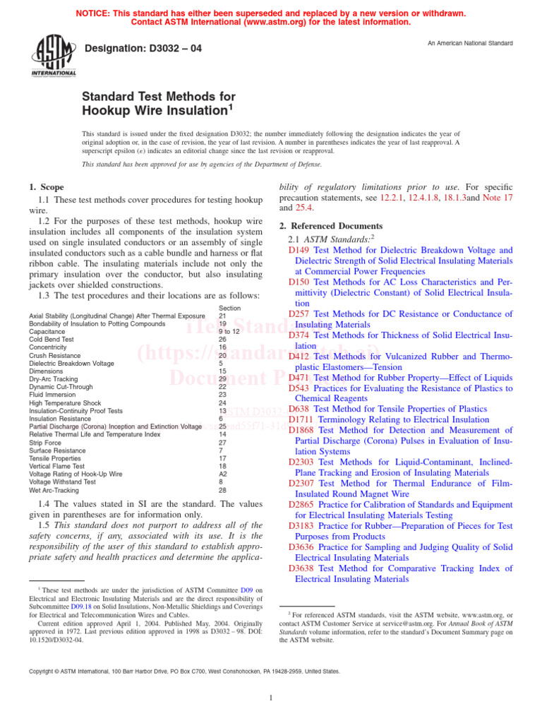 ASTM-D3032-04 | PDF | Insulator (Electricity) | Capacitance