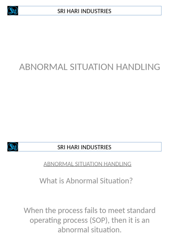 Abnormal Situation Handling | PDF