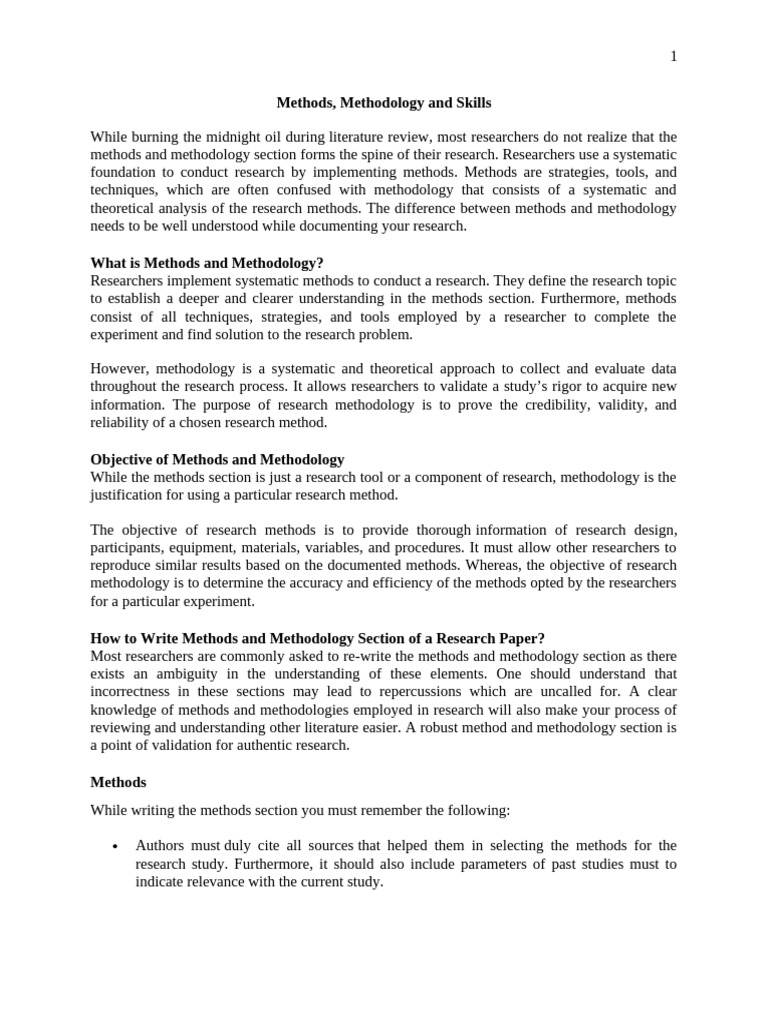 Understanding Research Methods vs. Methodology | PDF | Methodology ...