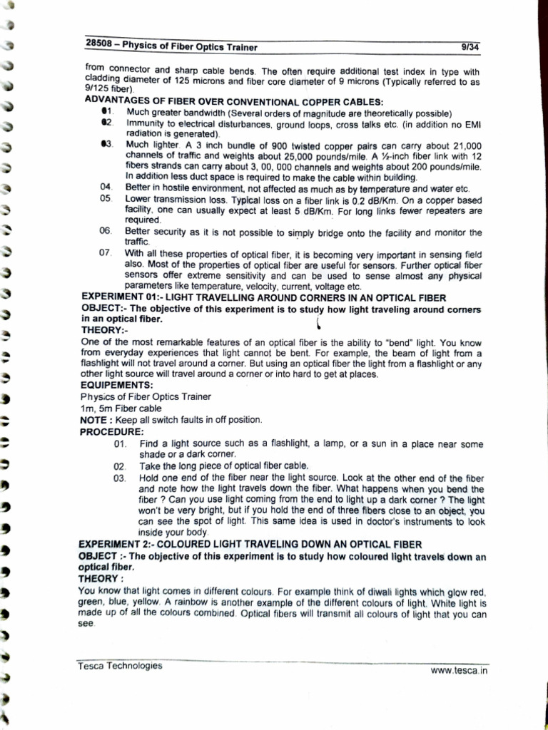 Phyiscs Fiber Optics Trainer | PDF