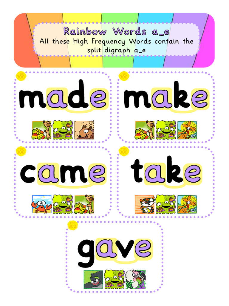 第五阶段高频词卡phase 5 Rainbow Words | PDF | Linguistics | Orthography