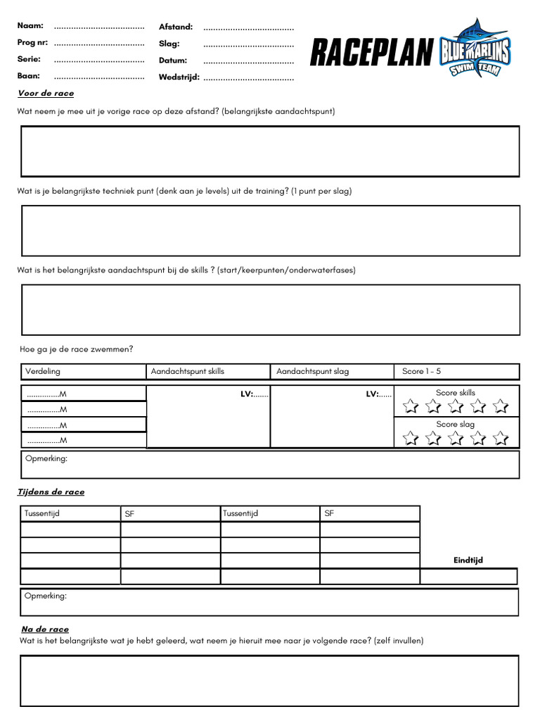 Race Plan - Update Tekst | PDF