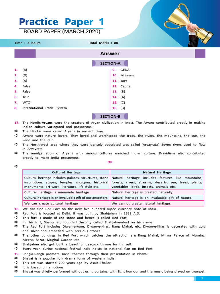 STD 10 (EM) - Social Science - 2022-23 - PAPER SET - Full Solution ...