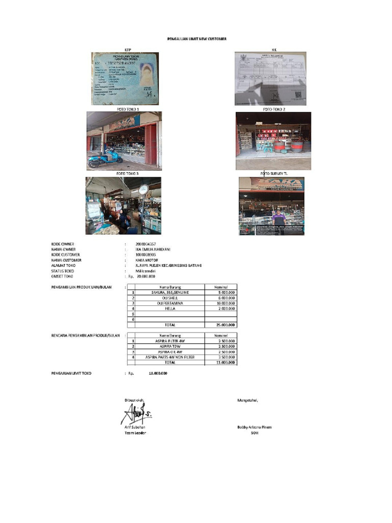 Form Limit Kaka Motor | PDF