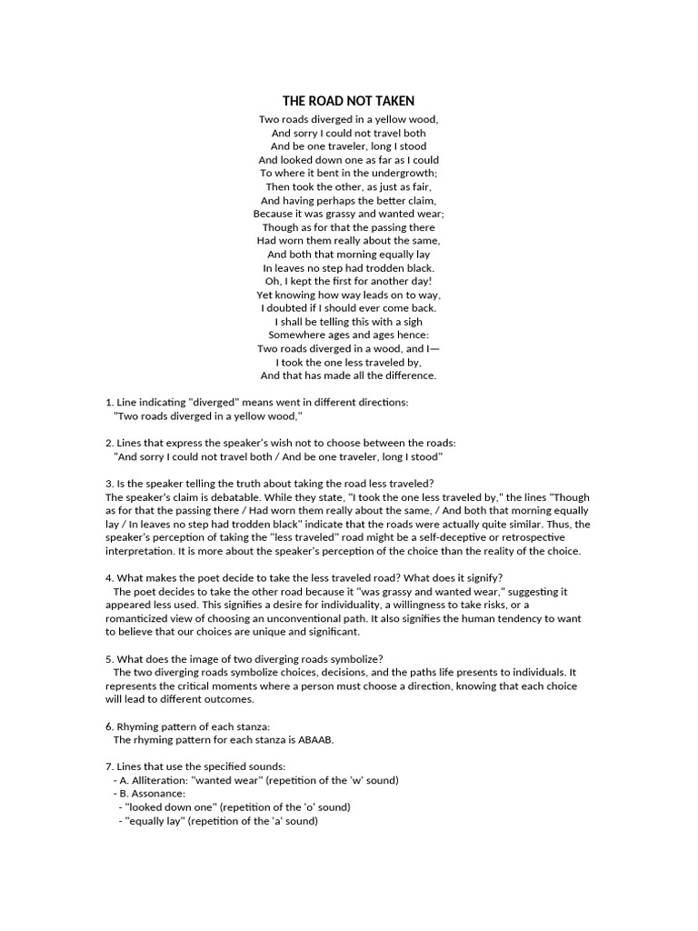 The Road Not Taken | PDF