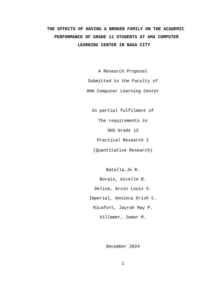 Chapter 1 5 Group1 5 Final | PDF | Survey Methodology | Questionnaire