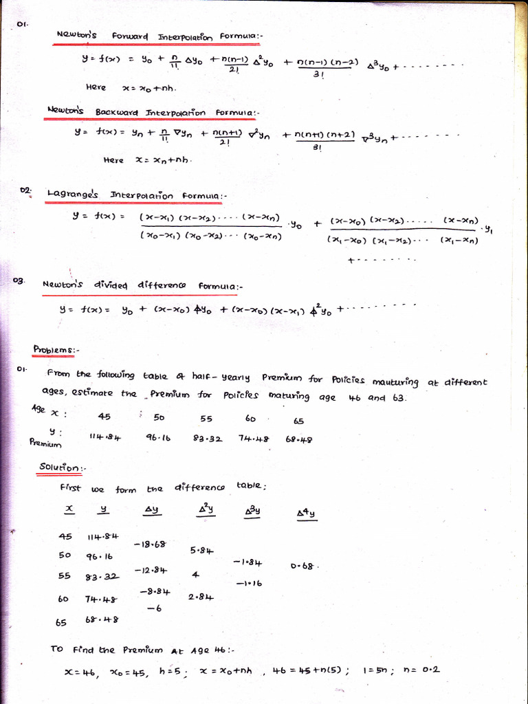 Numerical Interpolation | PDF