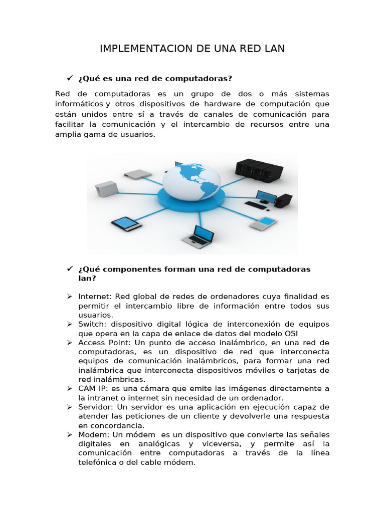 Implementacion de Una Red Lan | PDF | Red de computadoras | Modelo osi