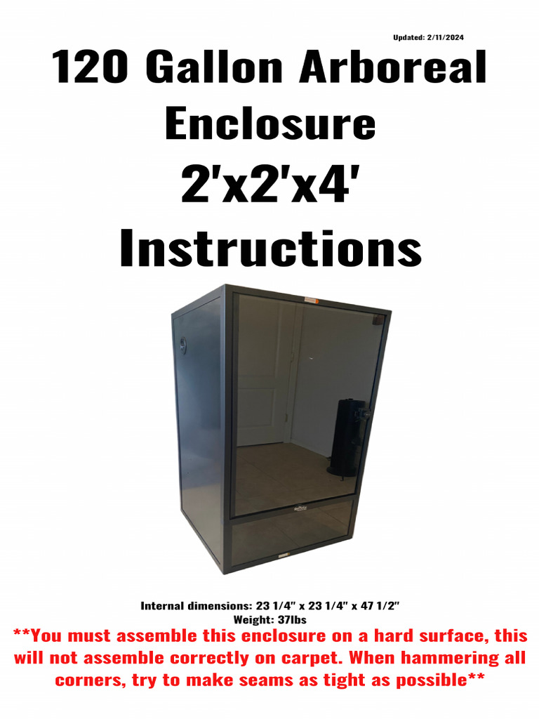 120 Gallon 2x2x4 Arboreal Instructions | PDF