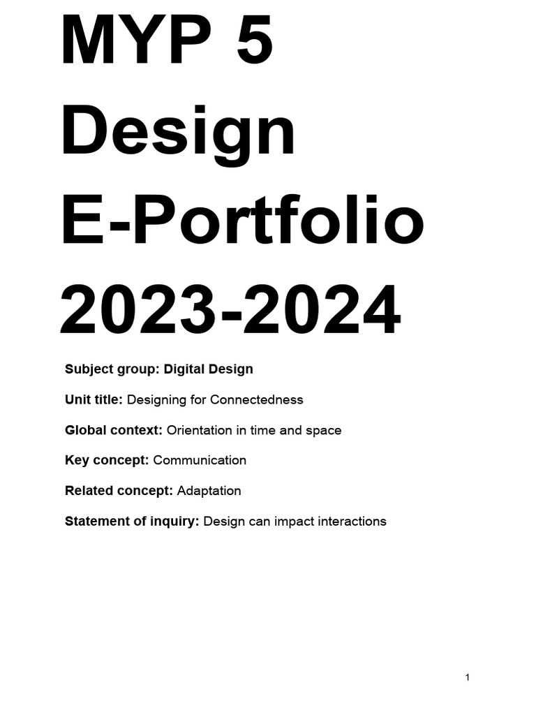 FINAL Design E-Portfolio 1 | PDF | Websites | Communication