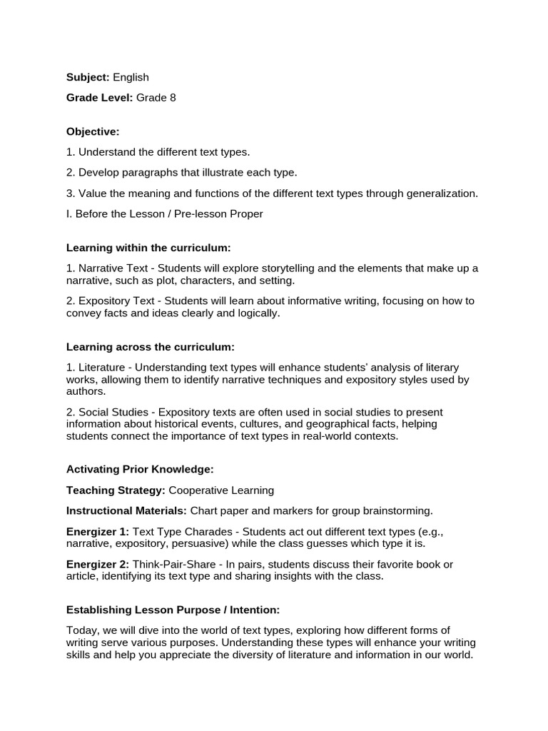 Lesson Plan | PDF