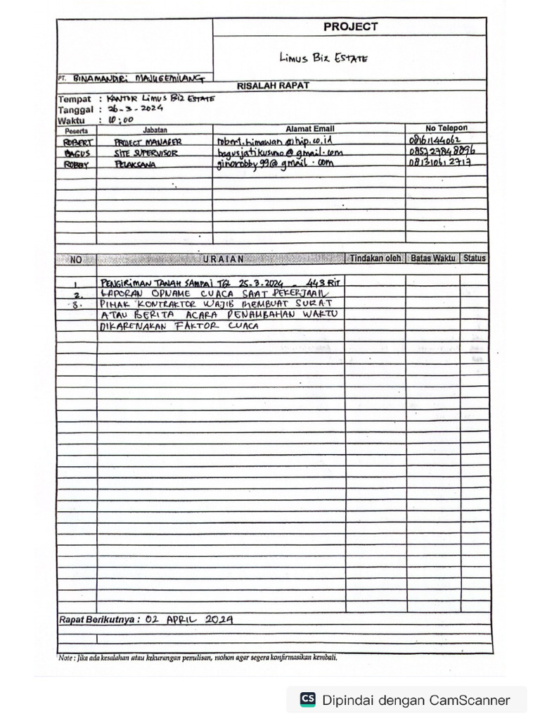 Loporan Minggu Ke 8 Dan Risalah Rapat 26 | PDF