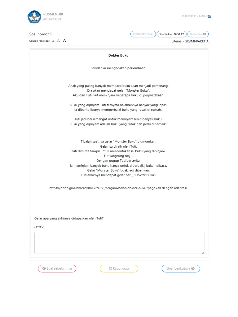 Simulasi AKM Literasi | PDF