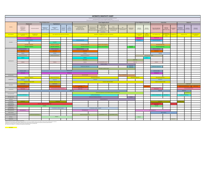 Antibiotic Sensitivity Overview Chart | PDF | Gram Negative Bacteria ...