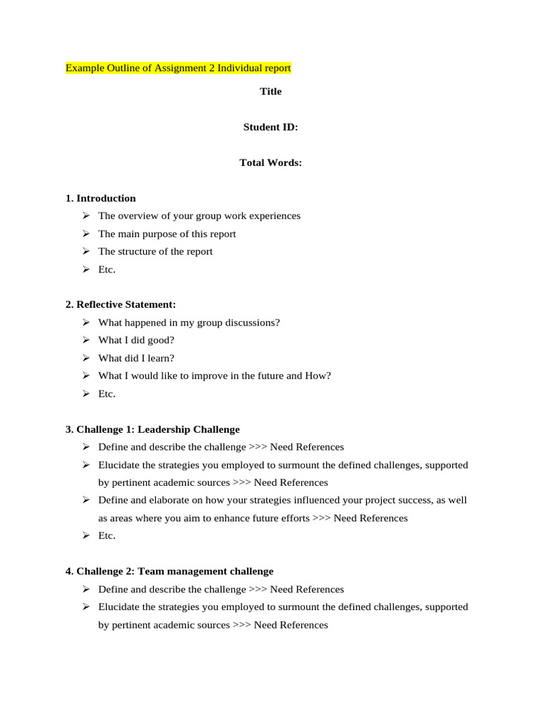 Assignment 2 Outline Example | PDF