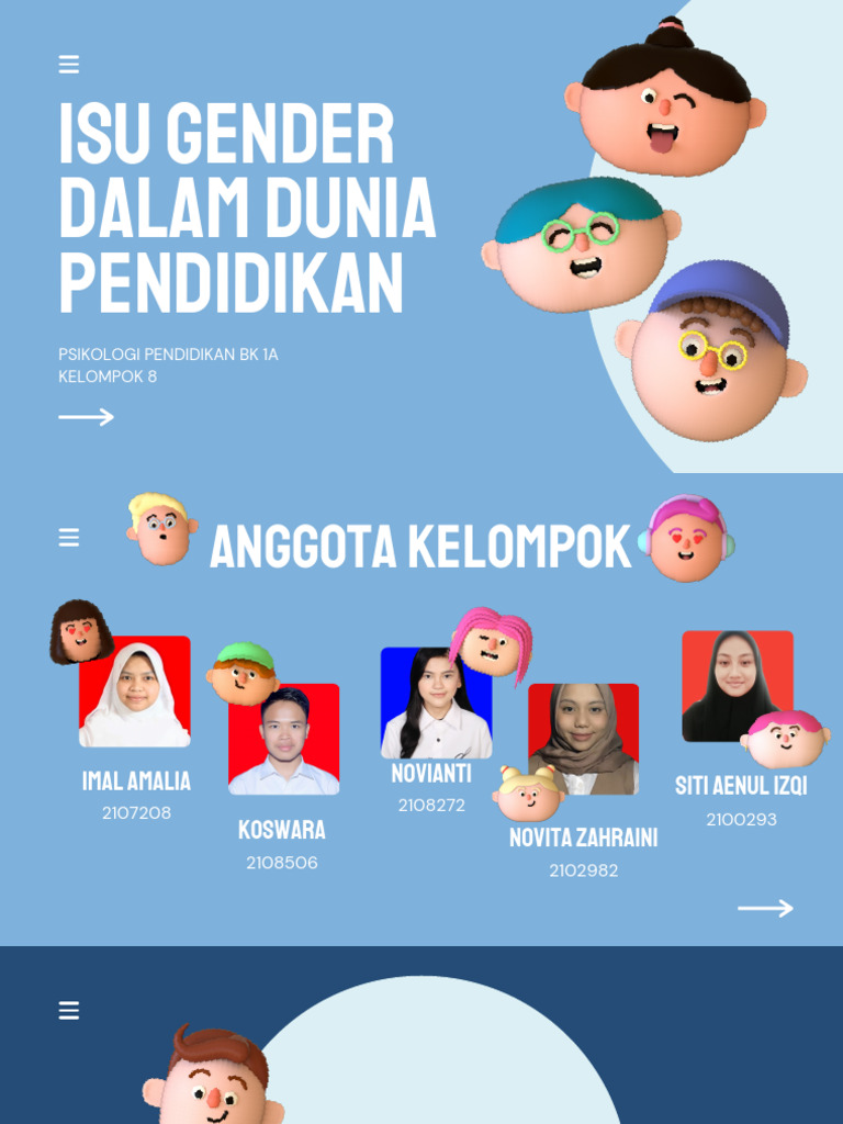 Kelompok 8 - Isu-Isu Gender Dalam Dunia Pendidikan - Persentasi | PDF