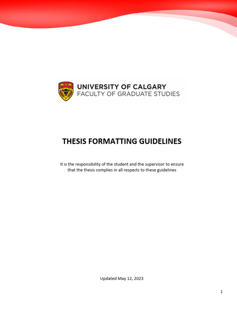 Thesis Formatting Guidelines Overview | PDF | Thesis | Note (Typography)