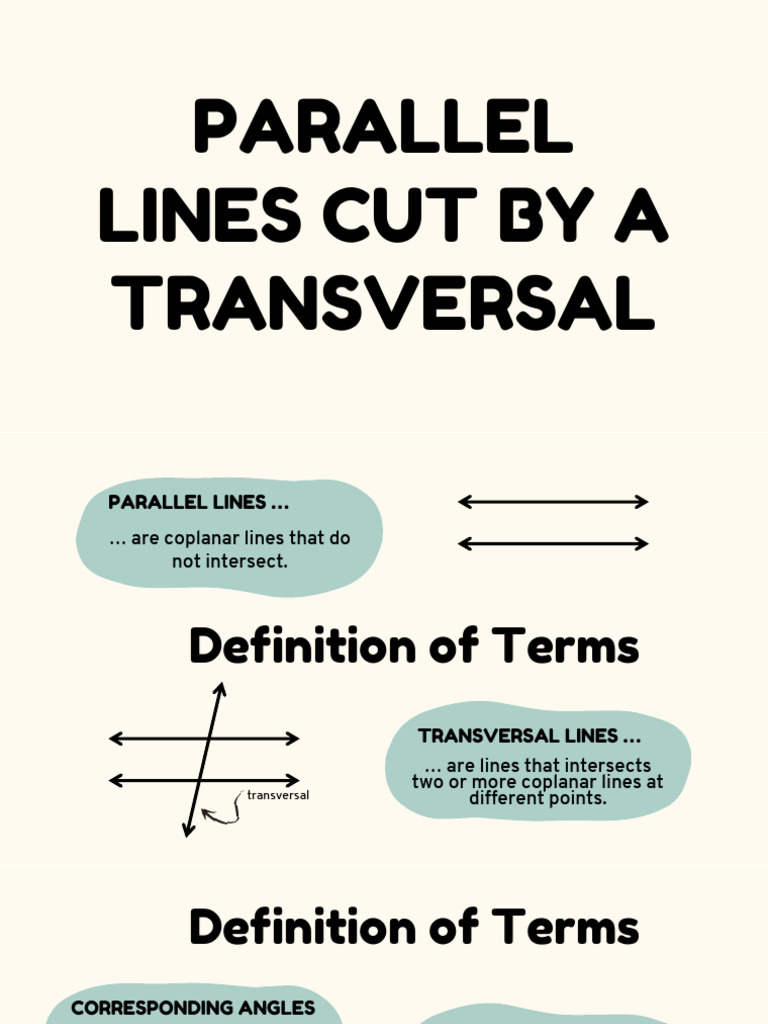 Parallel Lines Cut by A Transversal... L | PDF | Elementary Mathematics ...