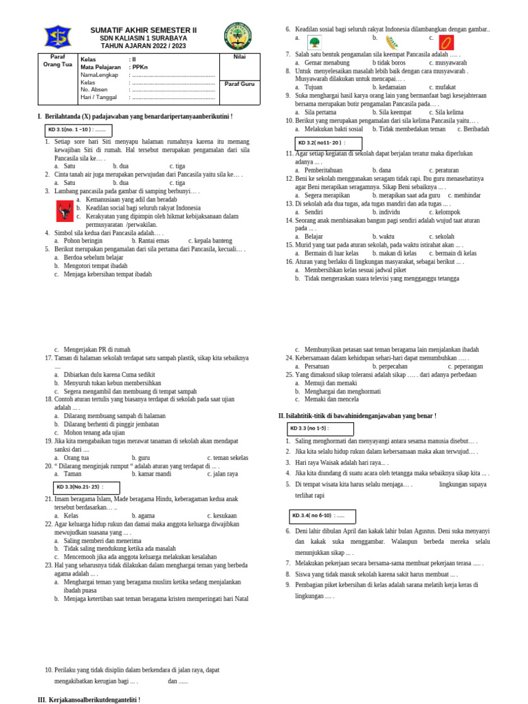Sas Ii PKN 2022 2023 | PDF