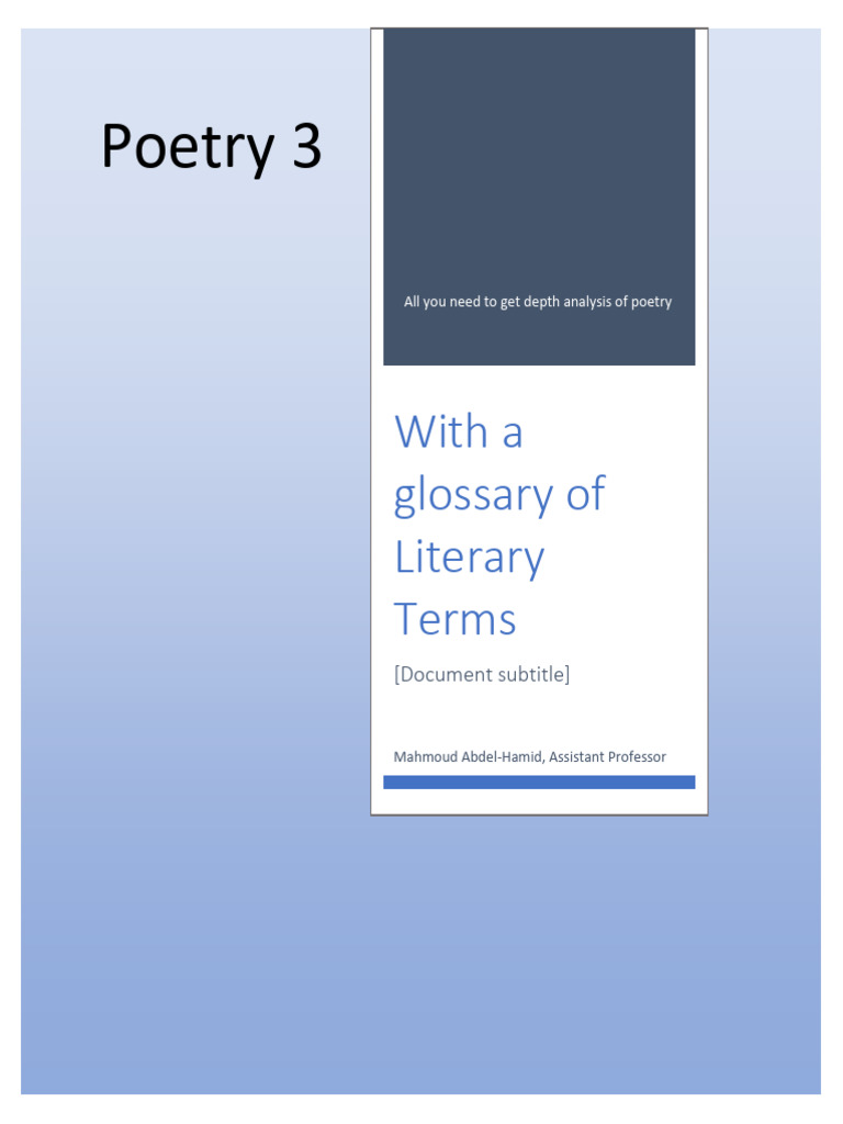 In-Depth Poetry Analysis Guide | PDF | Metre (Poetry) | Poetry