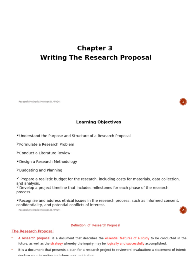 Chapter 3 - Writing The Research Proposal | PDF | Methodology ...