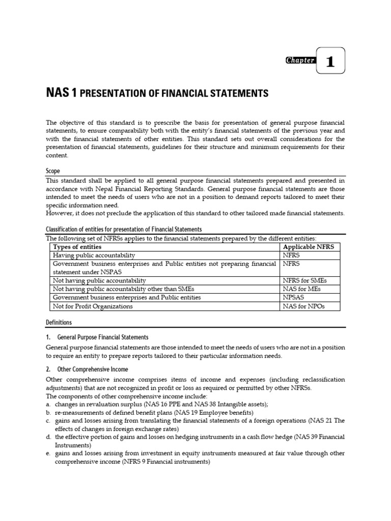 1 NAS 1 Presentation of Financial Statement | PDF | Going Concern ...