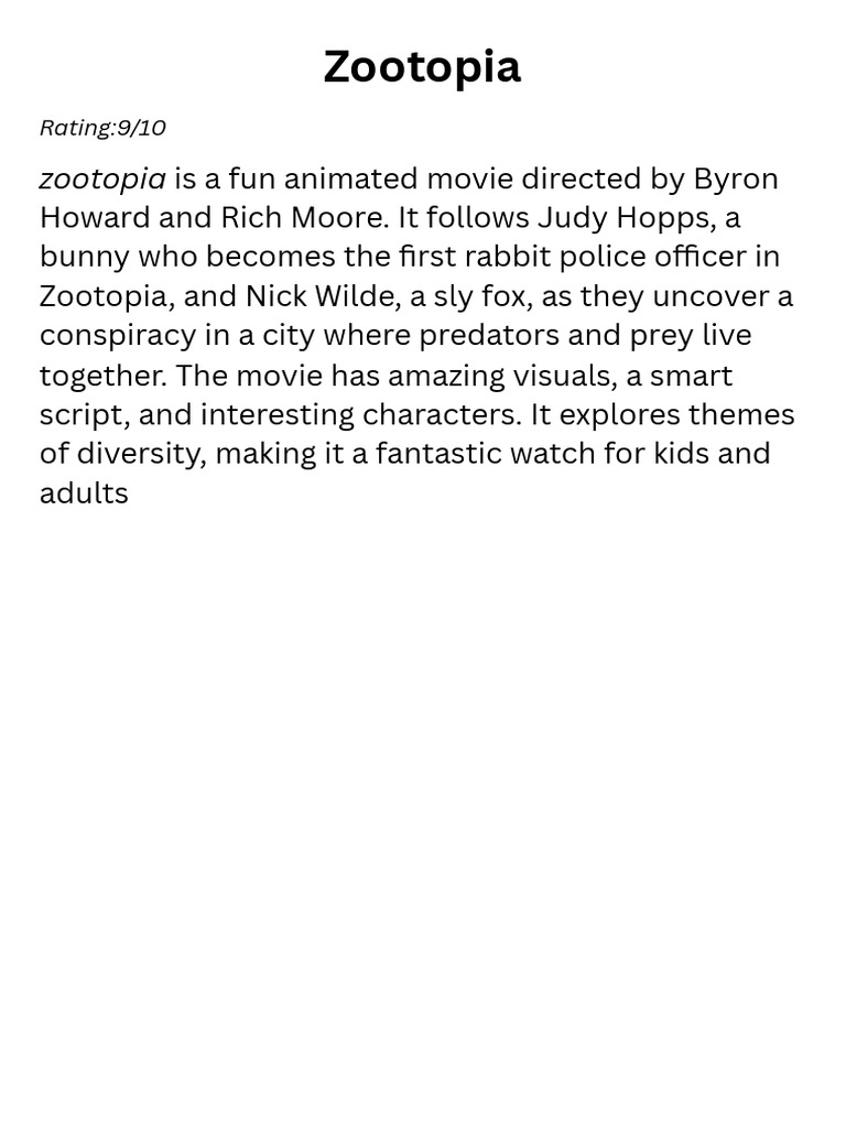Zootopia | PDF