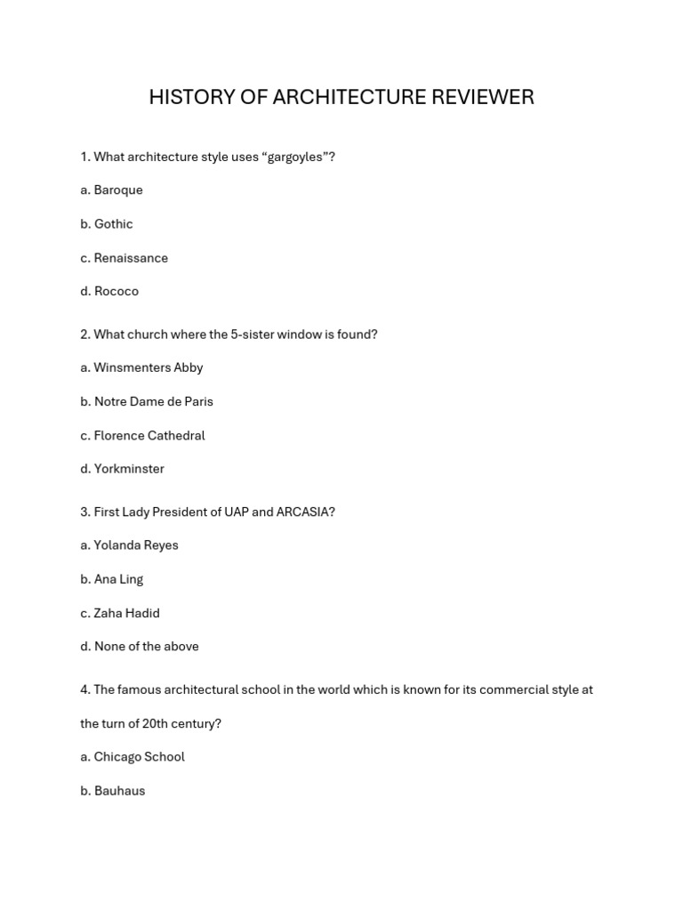 History of Architecture Reviewer Updated | PDF | Gothic Architecture ...