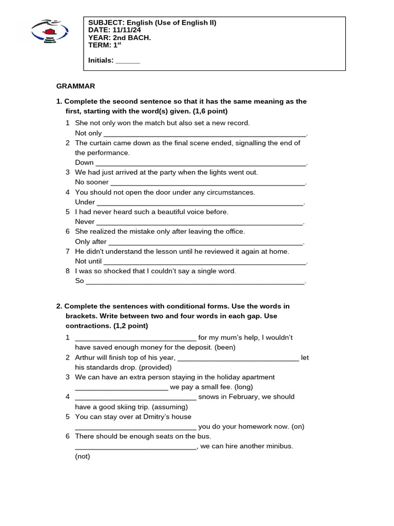 2bach Use of English II 1st Term | PDF | Brontë Family | Lord Byron