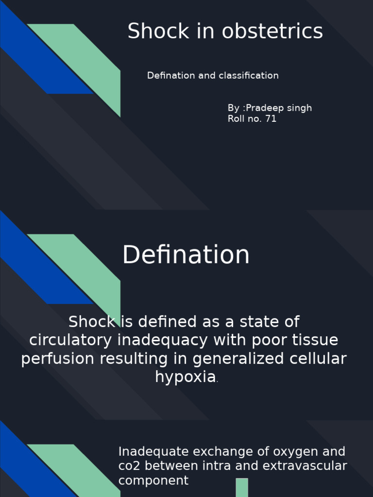 71 Shock in Obstetrics | PDF | Shock (Circulatory) | Heart